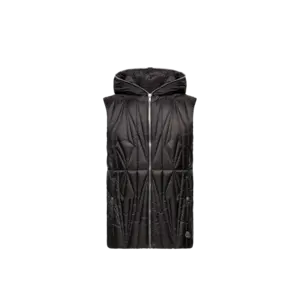 MONCLER + RICK OWENS Geocamo Ziplock Hooded Down Vest - Black