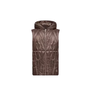 MONCLER + RICK OWENS Geocamo Ziplock Hooded Down Vest - Brown