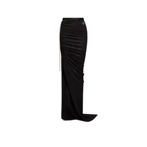 MONCLER + RICK OWENS Cotton Jersey Maxi Skirt With Slit Detail - Black