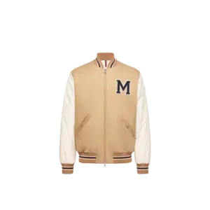 Moncler Oreane Cotton Blend Varsity Down Jacket