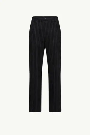 Moncler Tailored Pinstripe Wool-blend Trousers - Blue