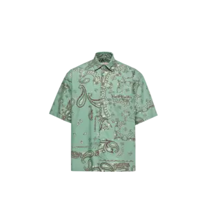 Moncler Paisley Cotton Short Sleeve Shirt - Green