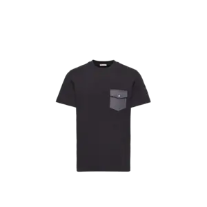 Moncler Cotton Jersey T-shirt With Denim Pocket - Blue