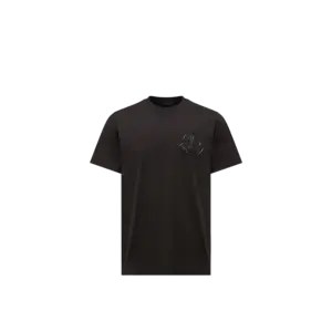 Moncler Three-dimensional Logo Cotton T-shirt - Black