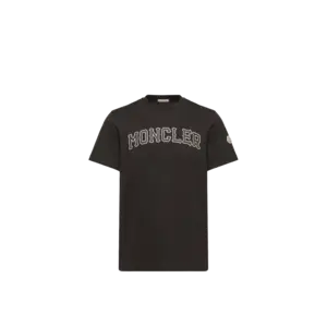 Moncler Logo Cotton T-shirt - Black