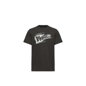 Moncler Sketch Logo Cotton T-shirt - Black