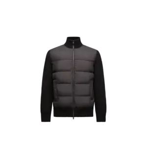 Moncler Padded Wool Zip-up Cardigan - Black