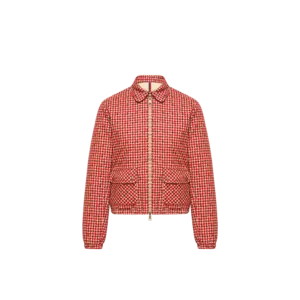 Moncler Lanset Velvet Down Shirt Jacket - Red