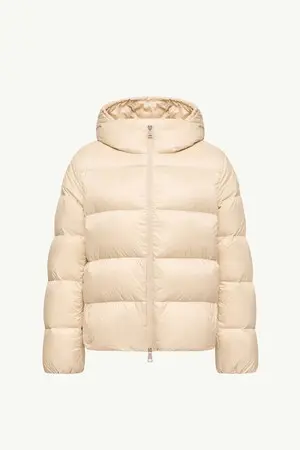 Moncler Feligule Hooded Short Down Jacket - Beige