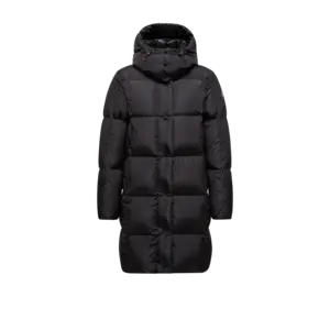 Moncler Litte Square-quilted Hooded Long Down Jacket