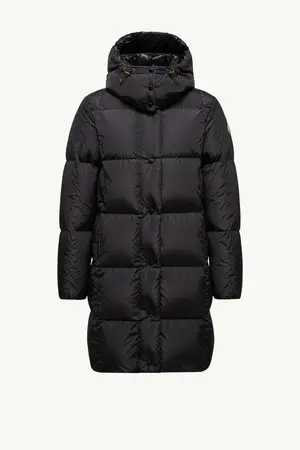 Moncler Litte Long Down Jacket With Hood - Black