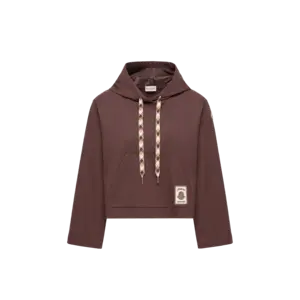 Moncler Cotton Blend Hooded Sweatshirt - Brown