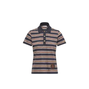 Moncler Striped Cotton Polo Shirt - Blue