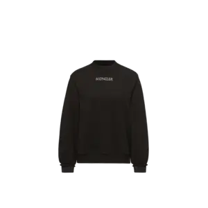 Moncler Cotton Fleece Logo Sweatshirt - Black