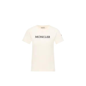 Moncler Embroidered Tonal Logo Cotton T-shirt - White