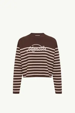 Moncler Striped Fine Knit Wool Sweater - Brown