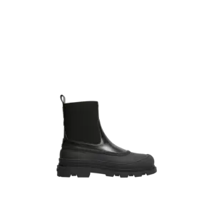 Moncler Vera Edge Leather Ankle Boots - Black