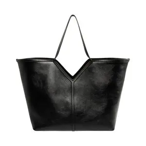 Saint Laurent Y Thin Tote Bag 'nero/rustic Camel - Black