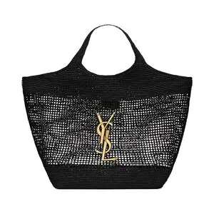 Saint Laurent Raffia Bag 'nero
