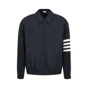Thom Browne Zip Front Raglan Coach Jacket 'navy