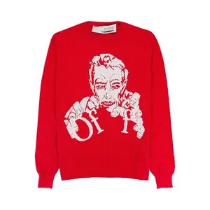 Off-White Graphic Long-sleeve T-shirt /white - Red