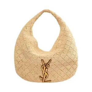 Saint Laurent Icare Hobo Raffia Bag 'pale /brick