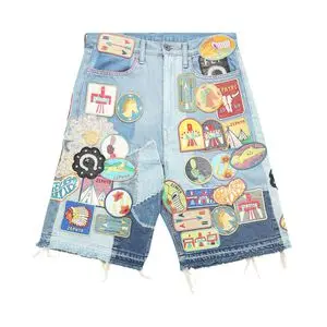 Kapital Zephyros Insane Remake Denim Shorts 'indigo Processing - Blue