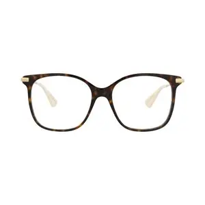 Gucci Square-frame Acetate Optical Frames 'havana/gold/transparent - Brown