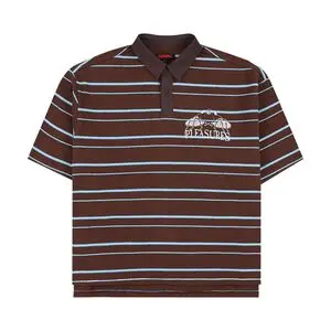 PLEASURES Teleport Boxy Polo - Brown