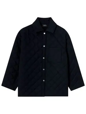 A.p.c. Georges Quilted Wool Jacket - Blue