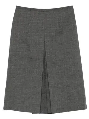 Prada Midi Wool Pleated Skirt