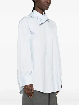 Prada Poplin Shirt With Knot Detail - Blue