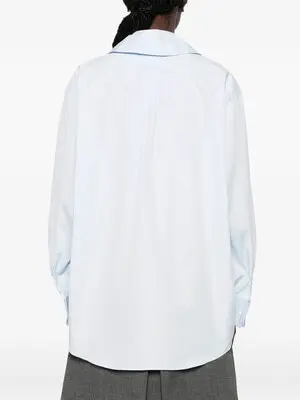 Prada Poplin Shirt With Knot Detail - Blue