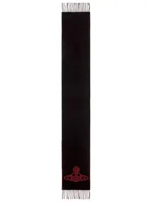 VIVIENNE WESTWOOD Double Face Wool Scarf - Black