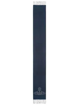 VIVIENNE WESTWOOD Double Face Wool Scarf - Grey
