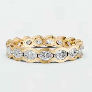 AYA FINE JEWELRY Oval Lab-grown Diamond Full Eternity Band In 14k Gold - Yellow