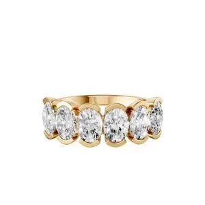 AYA FINE JEWELRY 2.57 Ctw Oval Lab Grown Diamond Half Eternity Ring In 14k Solid Gold - Yellow