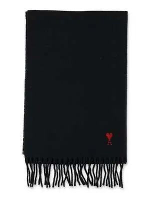 AMI Paris 100% Wool Scarf - Nero