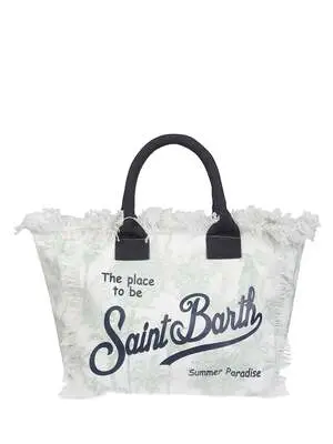 MC2 SAINT BARTH Tote Bag With Tropical Print - Green