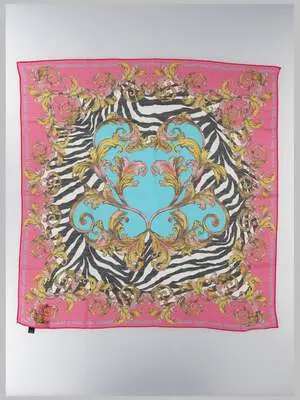 Versace Versace Jeans Couture Printed Silk-Wool Square Scarf Multicolour