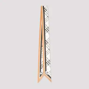 Burberry Check Silk Foulard-style Scarf - White