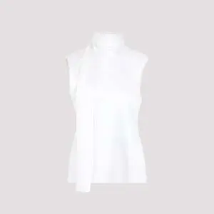 Bottega Veneta Silk Stretch Top With Draped Detail - White