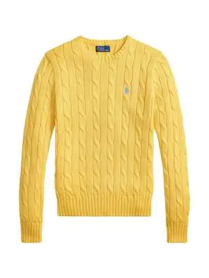 Ralph Lauren RALPH LAUREN 100% Cotton Cable Knit Pullover Sweater Yellow