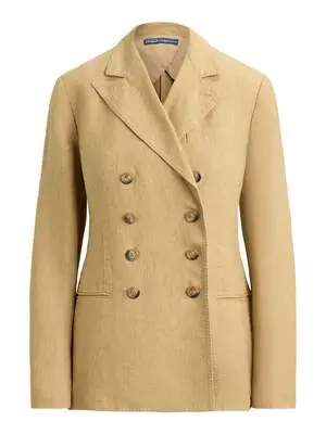 Ralph Lauren Elegant Linen Coat For P26 Season Style - Beige