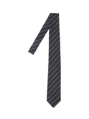 LARDINI 100% Silk Neck Tie - Black