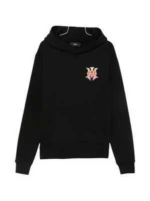 Amiri Cotton Hoodie With Embellished Logo - Black