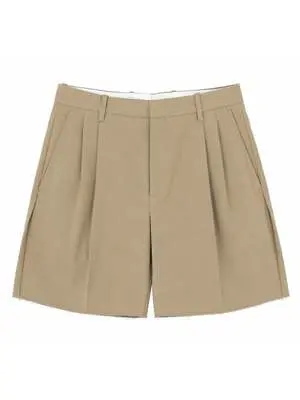 MAISON MARGIELA Pleated Tailored Bermuda Shorts - Beige