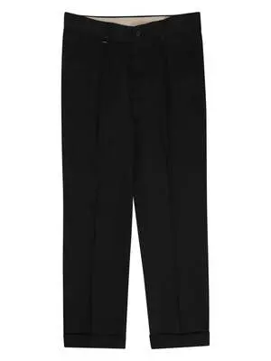 PAOLO PECORA MILANO Stretch Cotton Trousers - Black