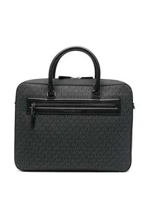 Michael Kors Logo Print Top Handle Bag With Adjustable Shoulder Strap - Black
