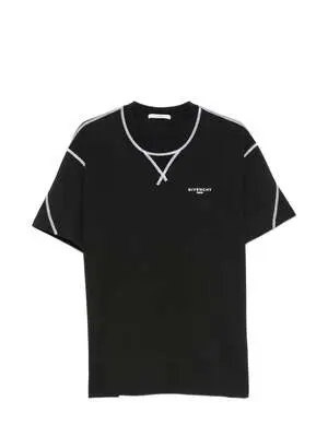 Givenchy Logo Cotton T-shirt With Contrast Stitching